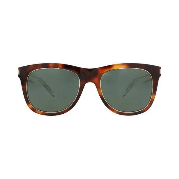 Saint Laurent Square-frame Recycled Acetate Sunglasses 'havana/crystal/green