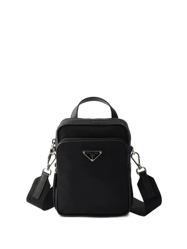 Prada Re-nylon And Saffiano Shoulder Bag - Black