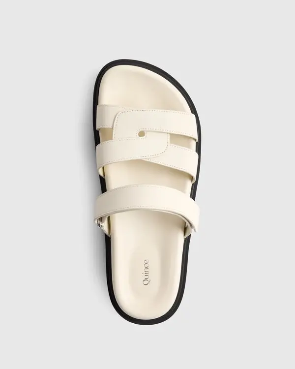 Quince Italian Leather Sport Slide Sandal - Bone