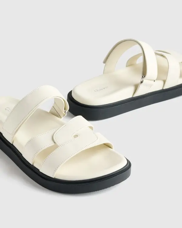 Quince Italian Leather Sport Slide Sandal - Bone