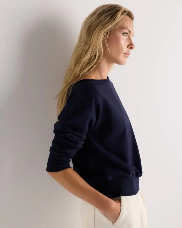 Quince Organic French Terry Off-shoulder Sweatshirt