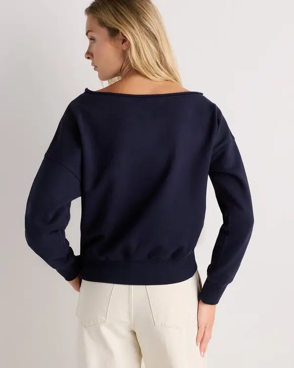 Quince Organic French Terry Off-shoulder Sweatshirt