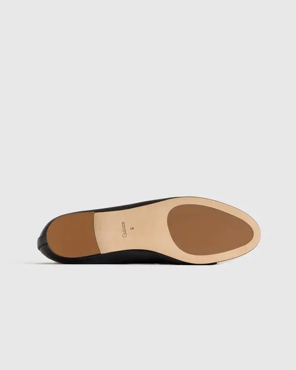 Quince Italian Leather Cap-toe Ballet Flat