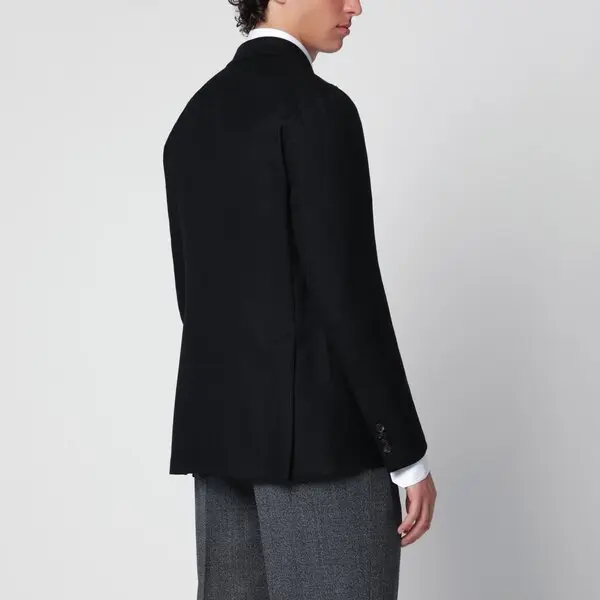 Tagliatore Double-breasted Jacket In Wool - Black