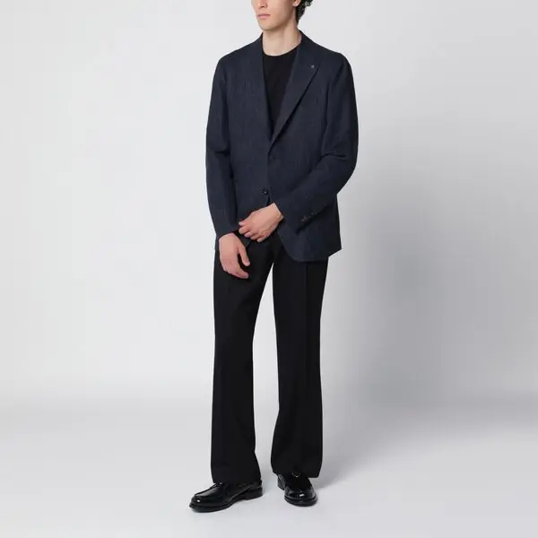 Tagliatore Single-breasted Jacket With A Herringbone Pattern