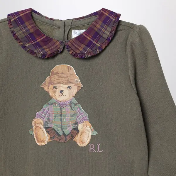 Polo Ralph Lauren Olive Polo Bear Two-piece Set With Culotte