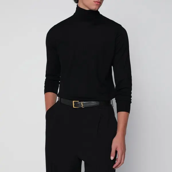 Saint Laurent Cassandre Vadim Smooth Leather Belt