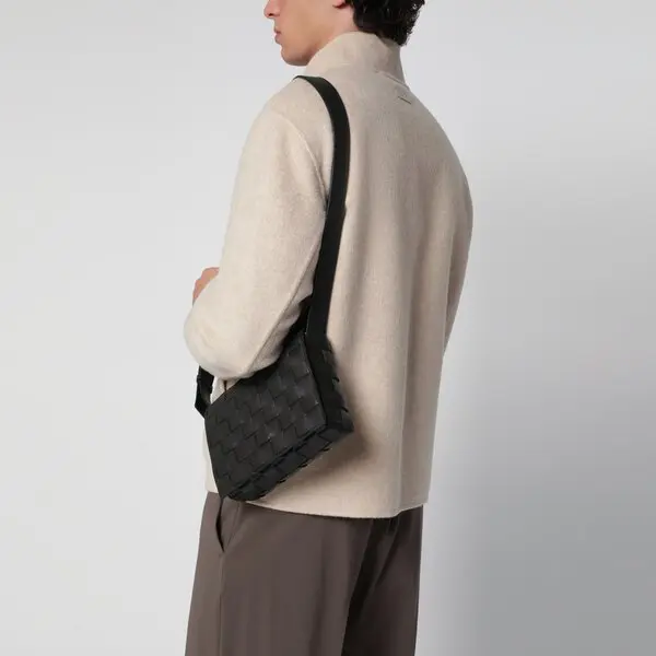Bottega Veneta Orto Messenger Bag In Woven Calf Leather - Brown