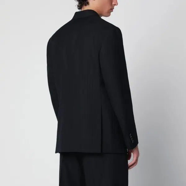 LARDINI Double-breasted Jacket In Wool With Pinstripe Pattern