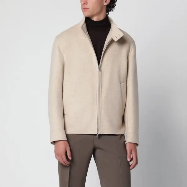 LARDINI Wool And Cashmere Zip-up Jacket