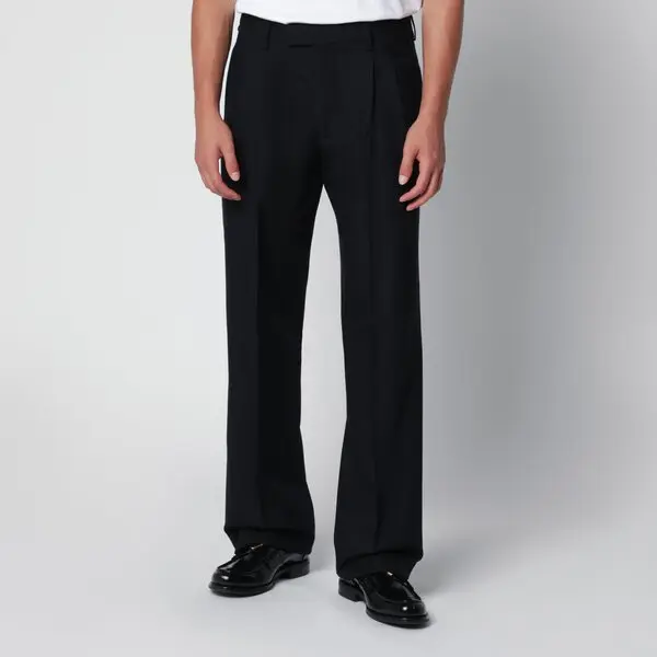 LARDINI Wool Pinstripe Pleated Trousers