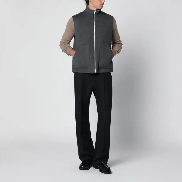 LARDINI Wool Pinstripe Pleated Trousers