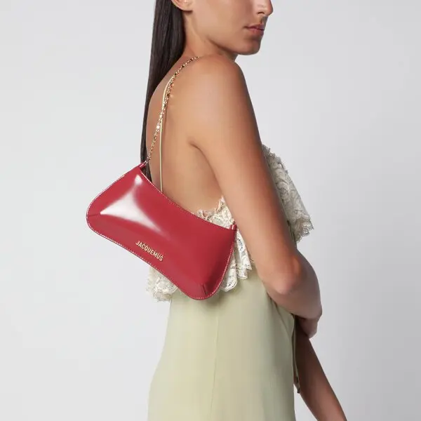 Jacquemus Le Bisou Chaine Patent Leather Bag - Red