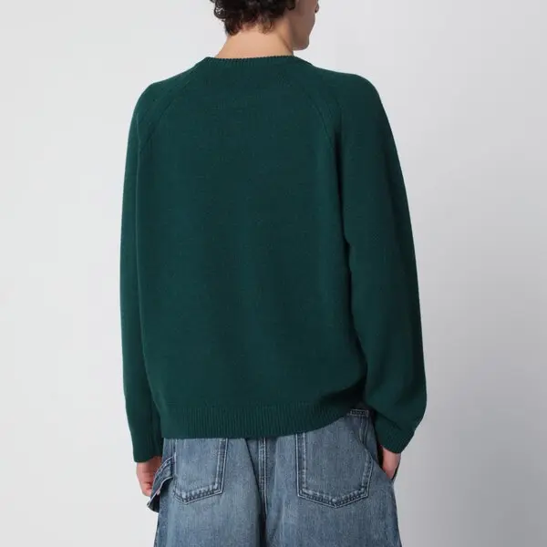 JW Anderson Forest Wool Sweater With Logo Embroidery
