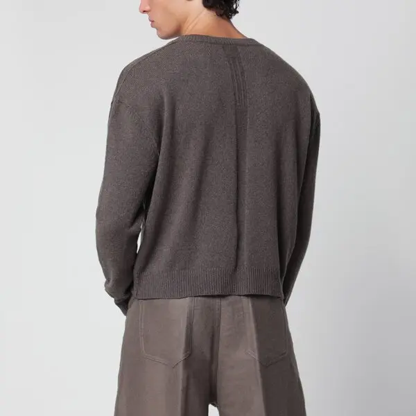 Rick Owens Taupe V-neck Cashmere And Wool Sweater