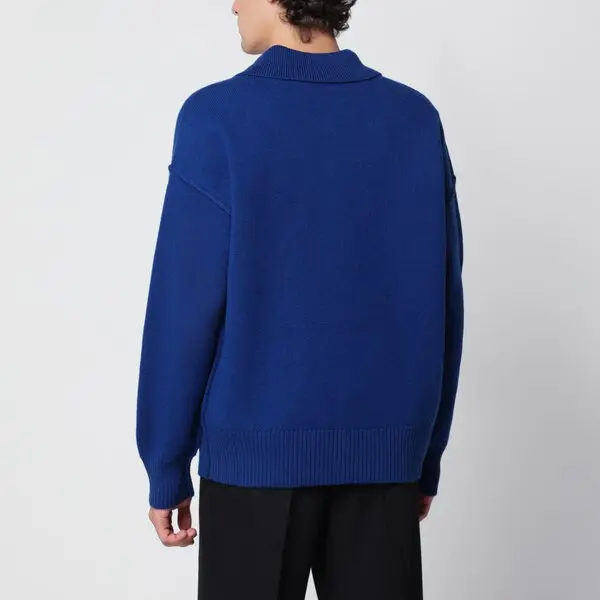 AMI Paris Electric De Coeur Polo Sweater In Wool