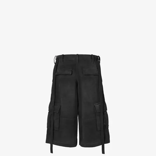 Fendi Patchwork Cotton Cargo Trousers - Black