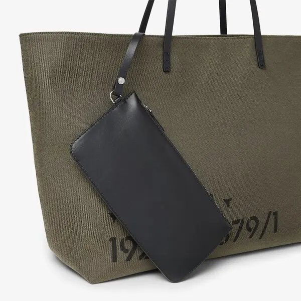 Fendi Large Canvas Shopper Bag With Stencil Print