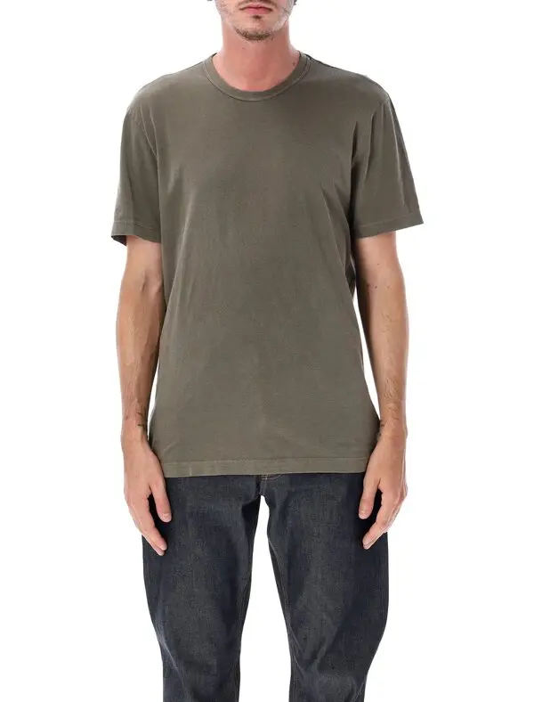 JAMES PERSE Garment-dyed Midweight Cotton Crewneck T-shirt - Verde