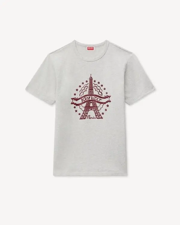 Kenzo Graphic Cotton T-shirt - Palegrey