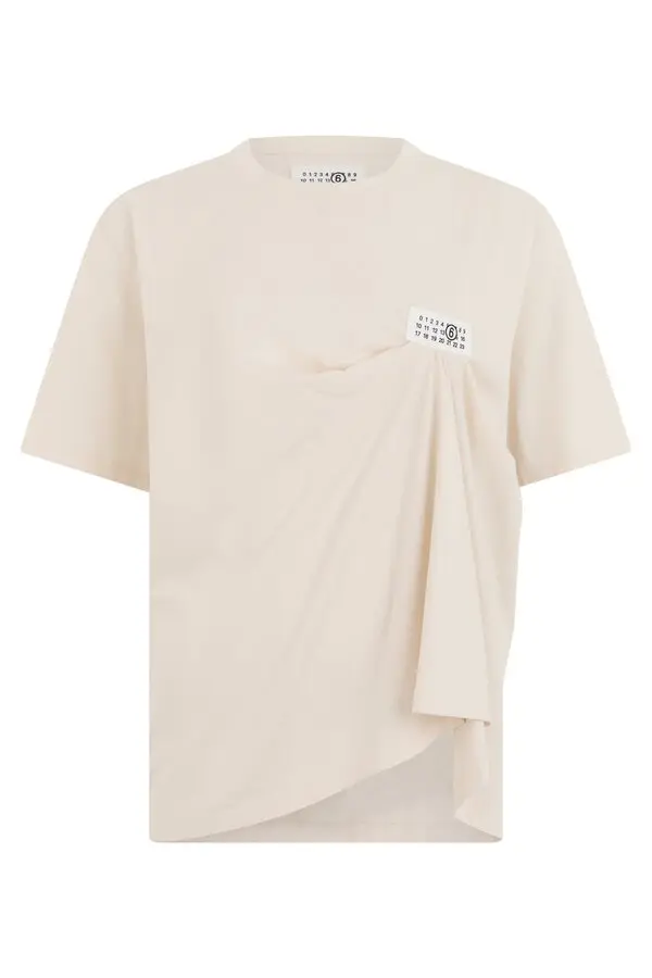 MAISON MARGIELA Cotton T-shirt With Drape Detail