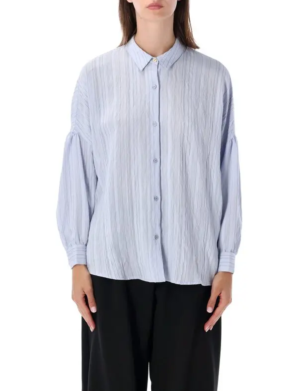 SESSUN Pleated Button-front Shirt