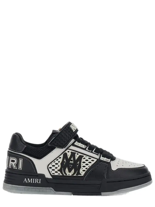 Amiri Perforated Leather Sneakers With Hook-and-loop Closure - Nero