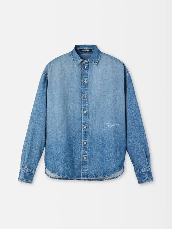 Jacquemus Jacquard-textured Mini Shirt - Bluetabac