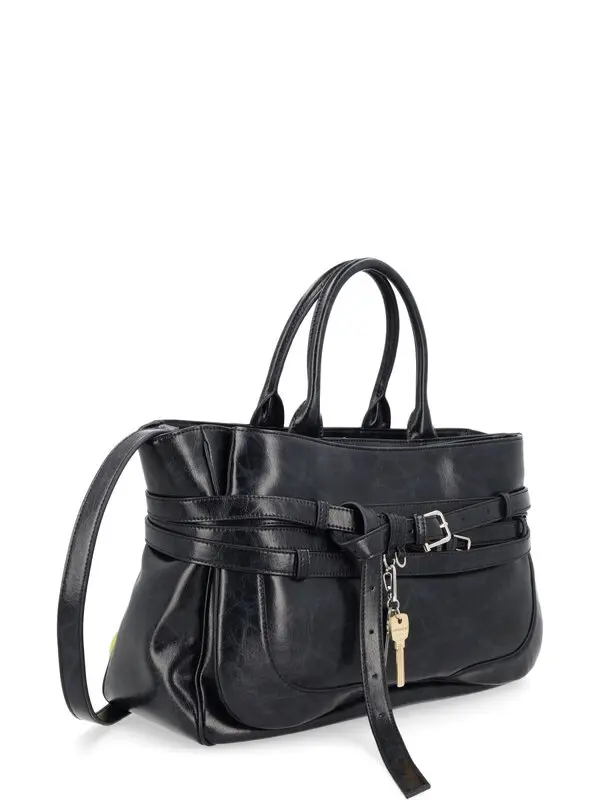 OSOI Leather Belted Tote Bag