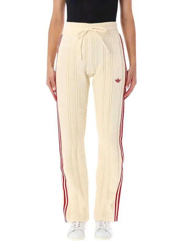 ADIDAS ORIGINALS Wide-leg Knit Track Pants - Cream Red