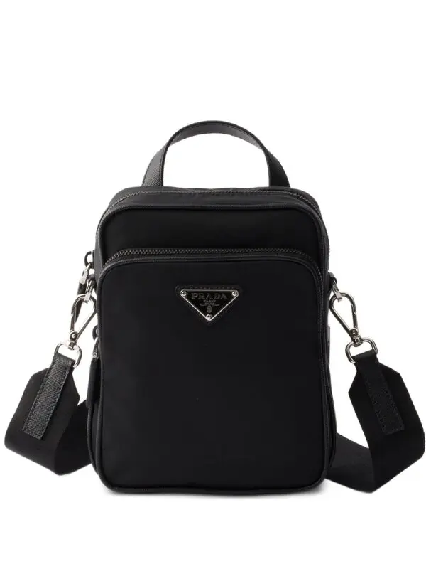 Prada Nylon Crossbody Bag With Top Handle - Nero