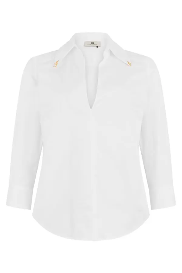 Elisabetta Franchi Cotton V-neck Blouse