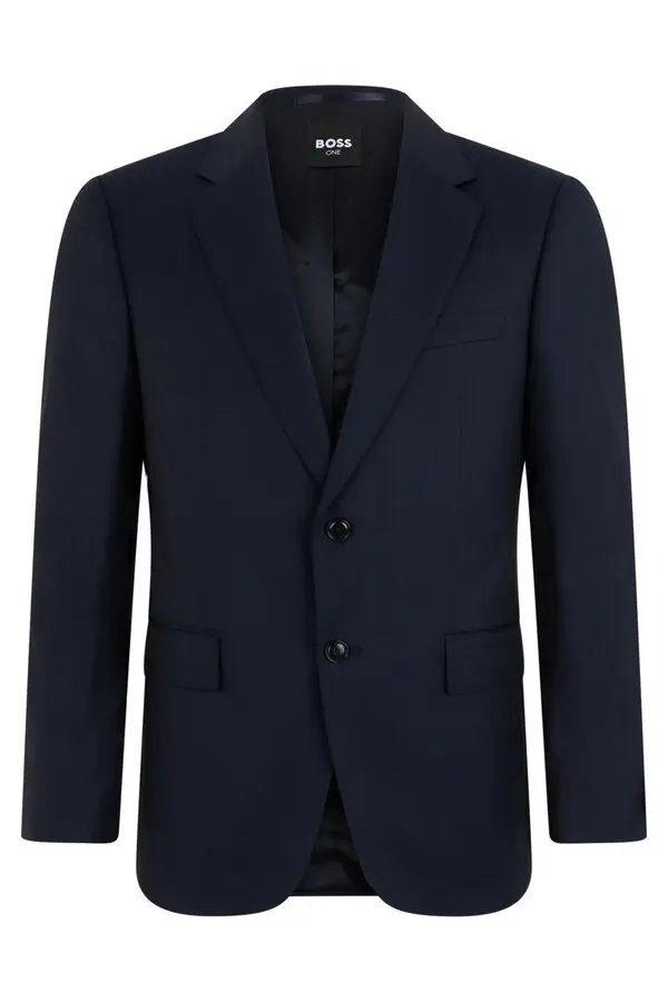 BOSS Single-breasted Virgin Wool Slim-fit Jacket With Classic Lapel