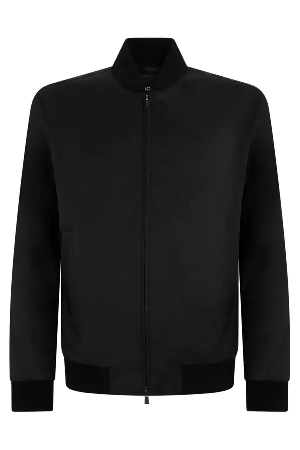 BOSS Wool Blend Zip Front Bomber Jacket