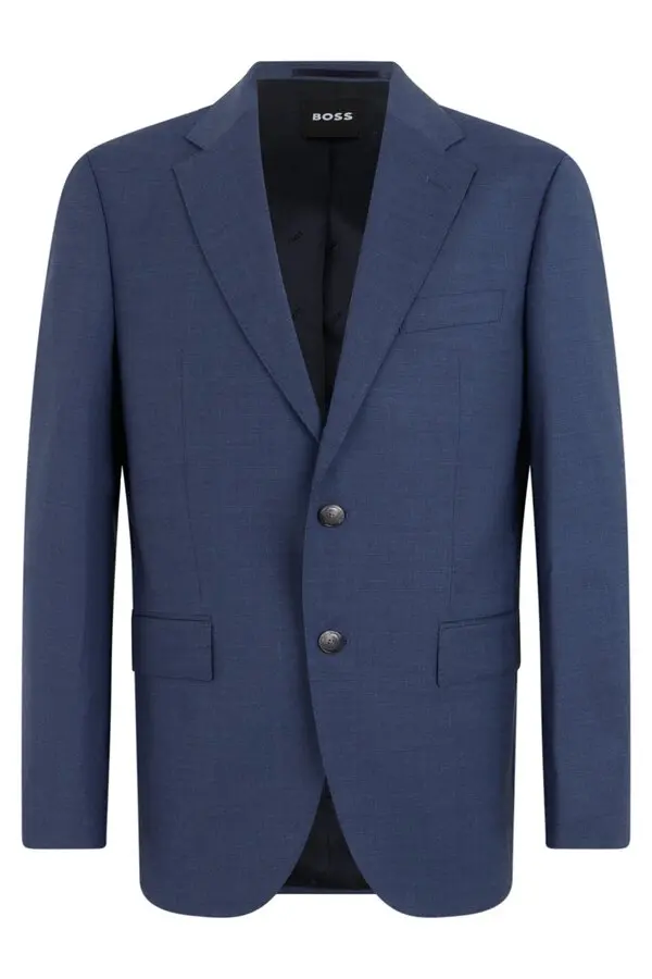 BOSS Single-breasted Wool Blazer With Classic Collar And Side Pockets