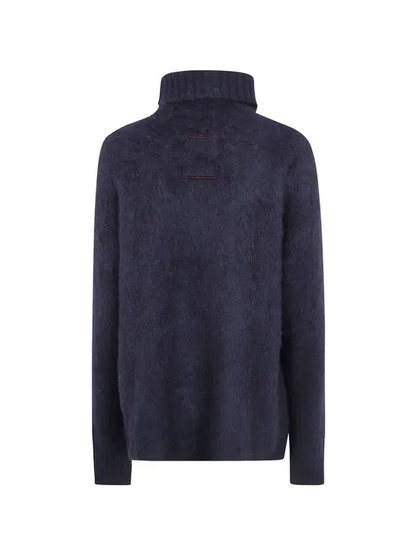 UMA WANG Ribbed Knit Pullover With Distressed Hem