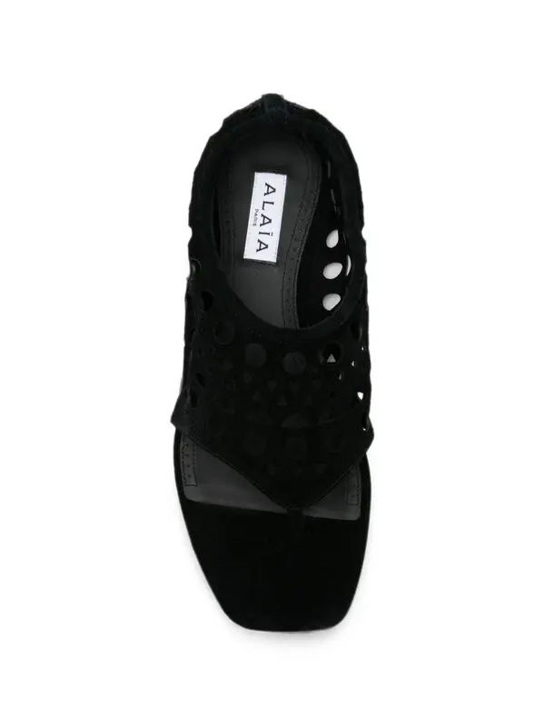 Alaïa Neo Vienne Flat Sandals - Black