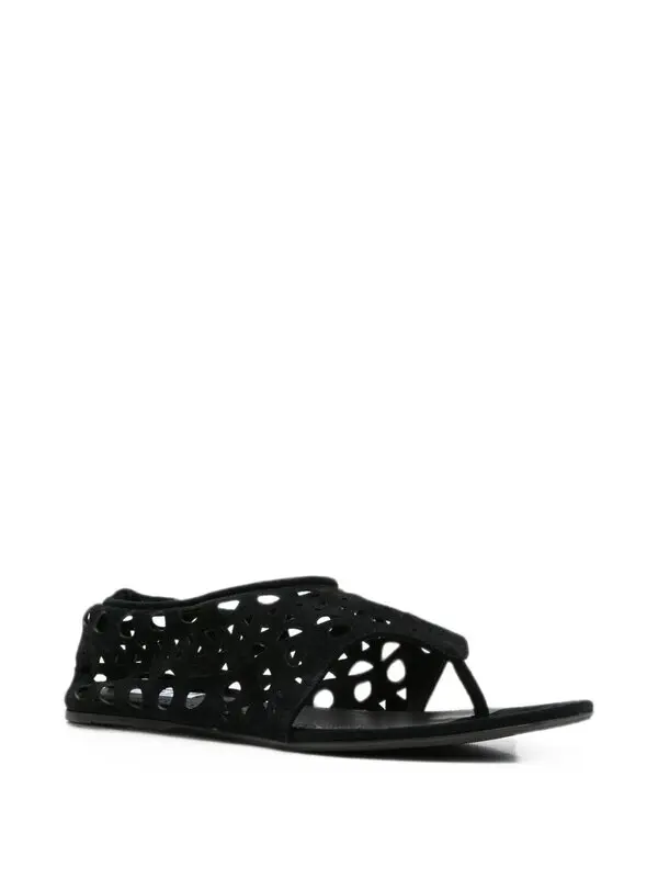 Alaïa Neo Vienne Flat Sandals - Black