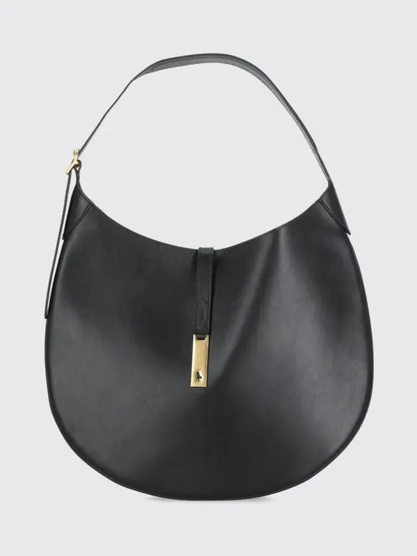Polo Ralph Lauren Smooth Cowhide Leather Shoulder Bag - Black