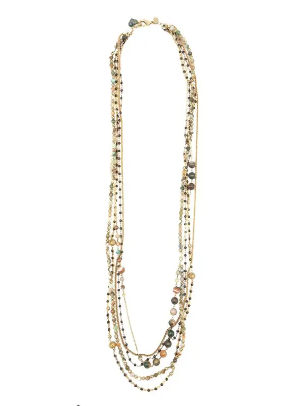 SITA NEVADO Layered Natural Stone And Enamel Necklace