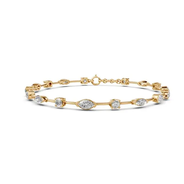 AYA FINE JEWELRY Aveline Mix Shape Lab Grown Diamond Tennis Bracelet In Gold - Yellow