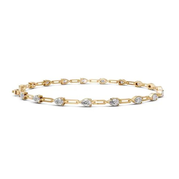 AYA FINE JEWELRY Theodora Pear Cut Lab Grown Diamond Ombre Tennis Bracelet - Yellow
