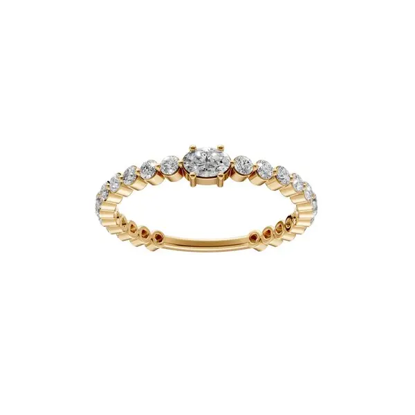 AYA FINE JEWELRY Oval & Round Lab Grown Diamond Eternity Wedding Band In 14k Gold - Yellow