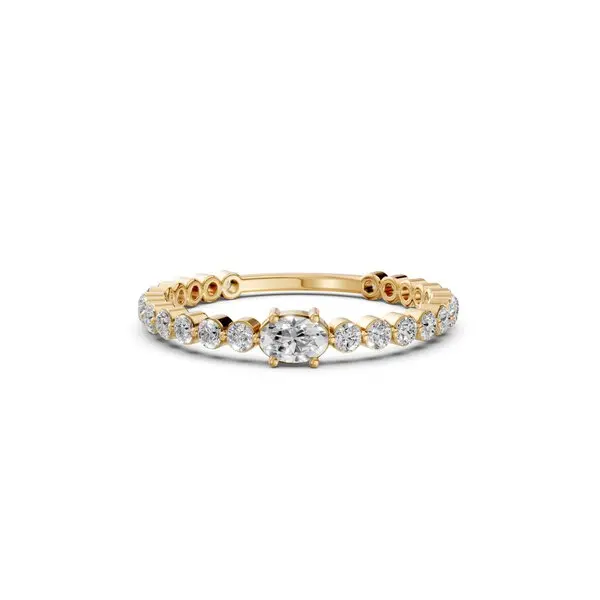AYA FINE JEWELRY Isolde Oval Cut Lab Created Diamond Eternity Band In Gold - Yellow