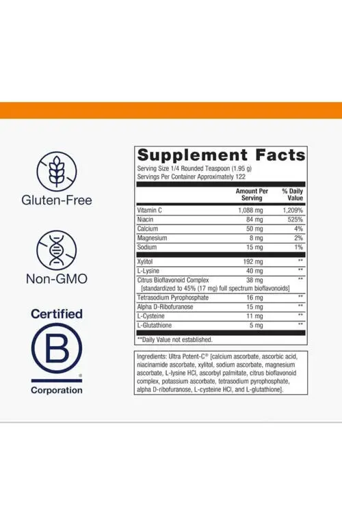 METAGENICS Ultra Potent Immune Support Vitamin C Powder 8.39 Oz