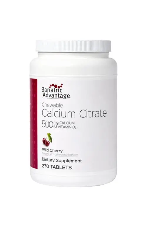 BARIATRIC ADVANTAGE Calcium Citrate Chewable 500mg With Vitamin D3 Wild Cherry Flavor 270 Count - None