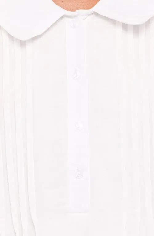 PETAL & PUP Pleated Cotton Top With Peter Pan Collar