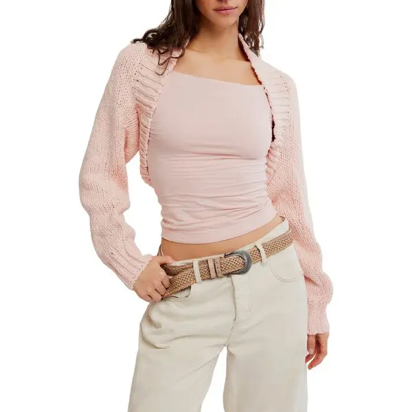Free People Opal Shrug - Silver Peony