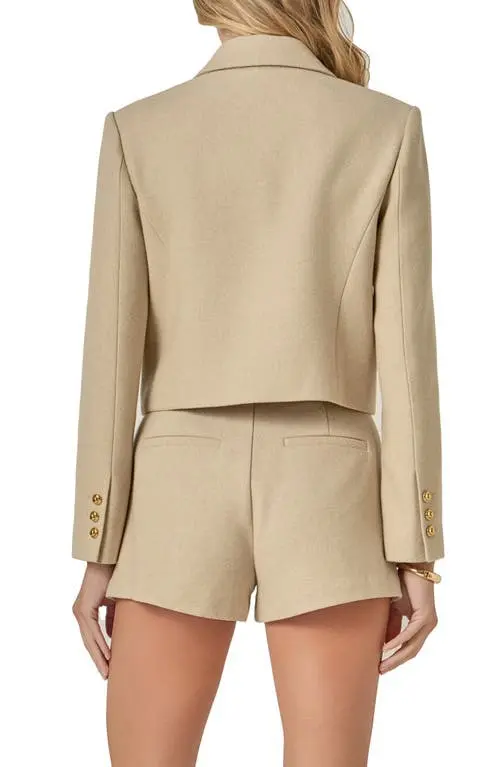 English Factory Cropped Wool Blend Jacket