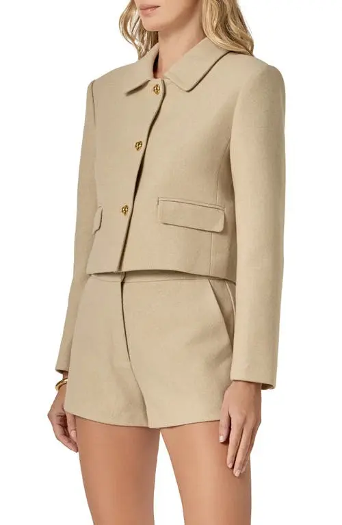 English Factory Cropped Wool Blend Jacket